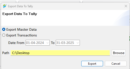How to export data to tally? | Innoventry Software